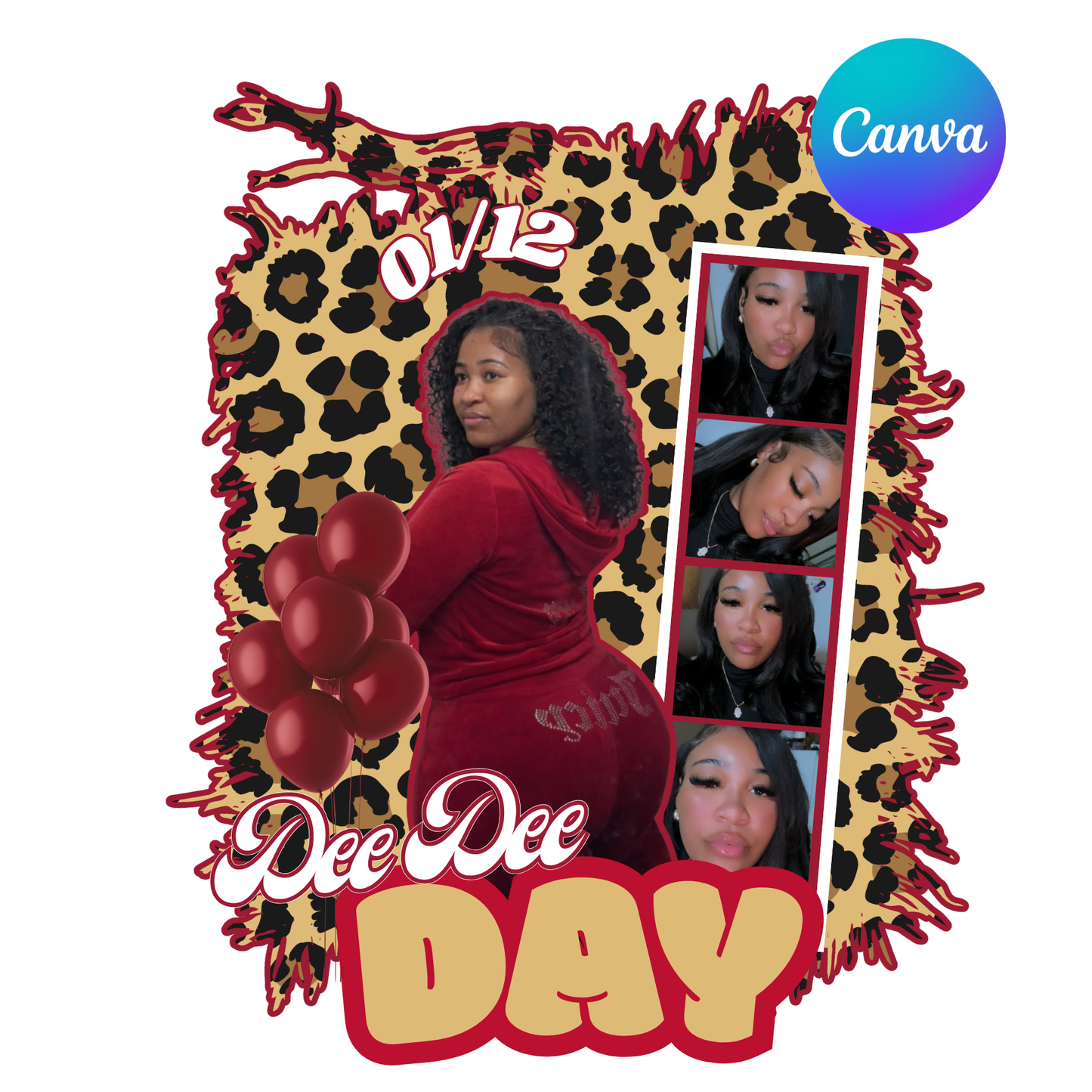 Leopard Birthday Template – Adorned kustoms Designs